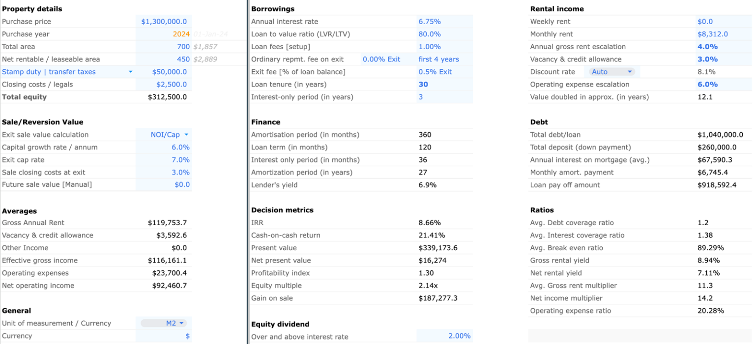Real Estate Pro Forma Software Property Investment Analysis
